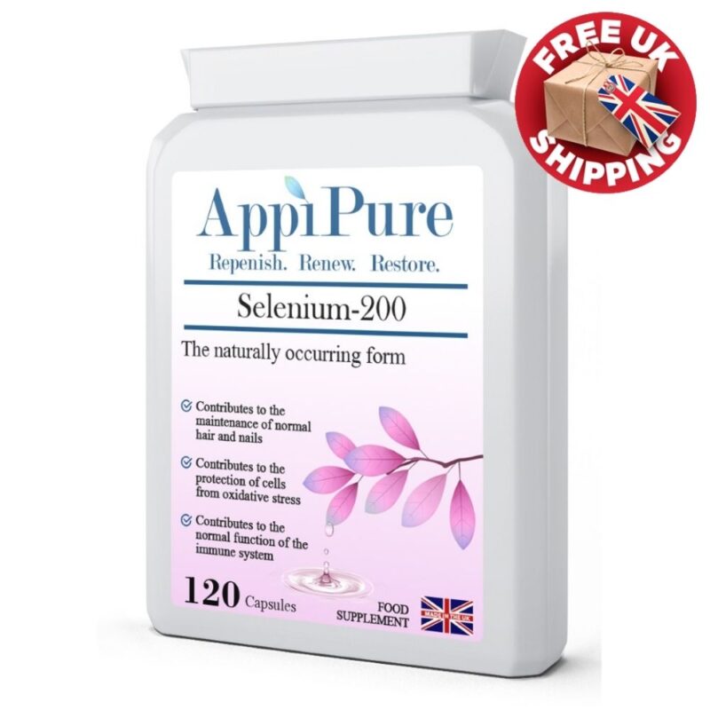 Selenium – Pure Form Selenomethionine, 200µg, 120c – AppiPure